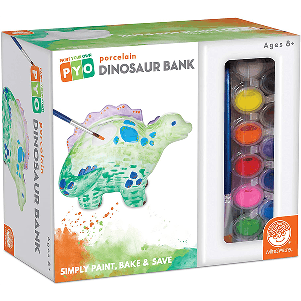Mindware Paint Your Own Porcelain Bank: Dinosaur | JR Toy Company Mindware Paint Your Own Porcelain Bank: Dinosaur | JR Toy Company